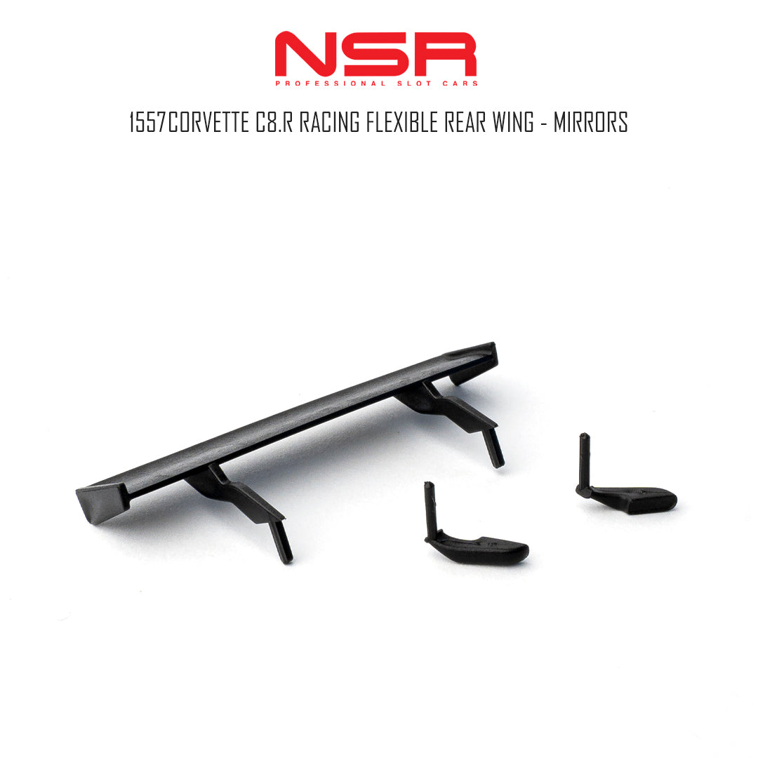 NSR1557 CORVETTE C8.R RACING FLEXIBLE REAR WING - MIRRORS – Slot Car Supply