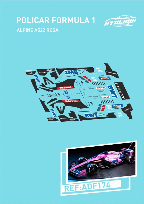 Atalaya Decals ADF174 - For Policar F1 - Alpine A522 Pink – Slot Car Supply